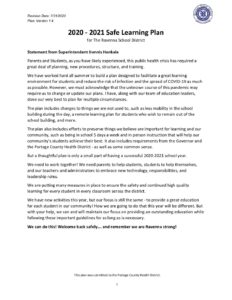2020-2021-Safe-Learning-Plan - Ravenna City Schools - Ohio