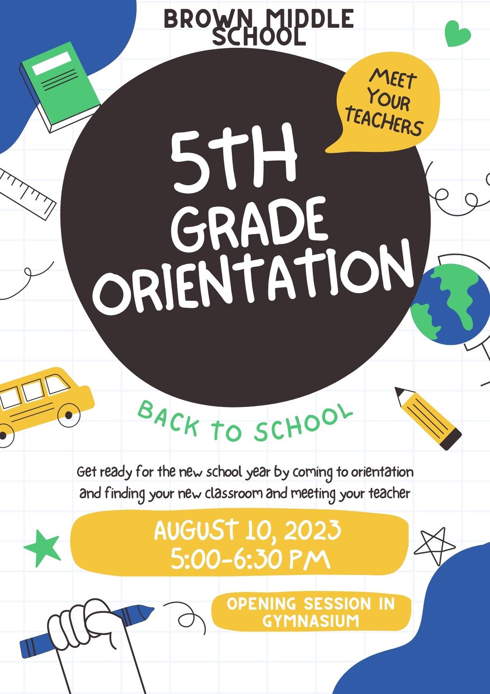 2023-24 5th Grade Orientation flyer - Ravenna City Schools - Ohio