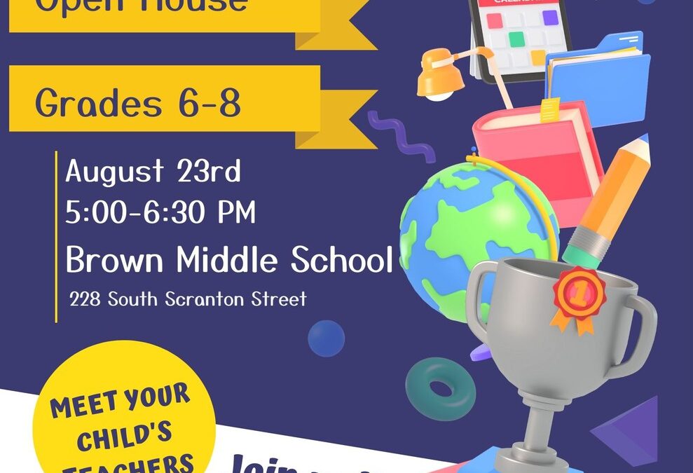 2023-24 6th-8th Grade Open House flyer - Ravenna City Schools - Ohio