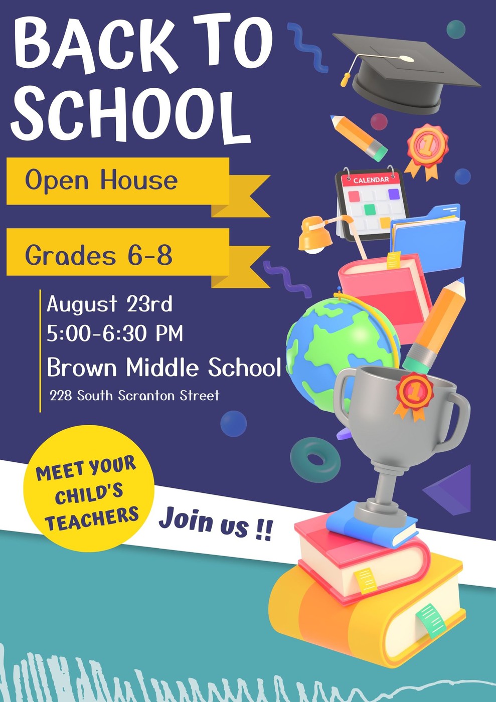 2023-24 6th-8th Grade Open House flyer - Ravenna City Schools - Ohio